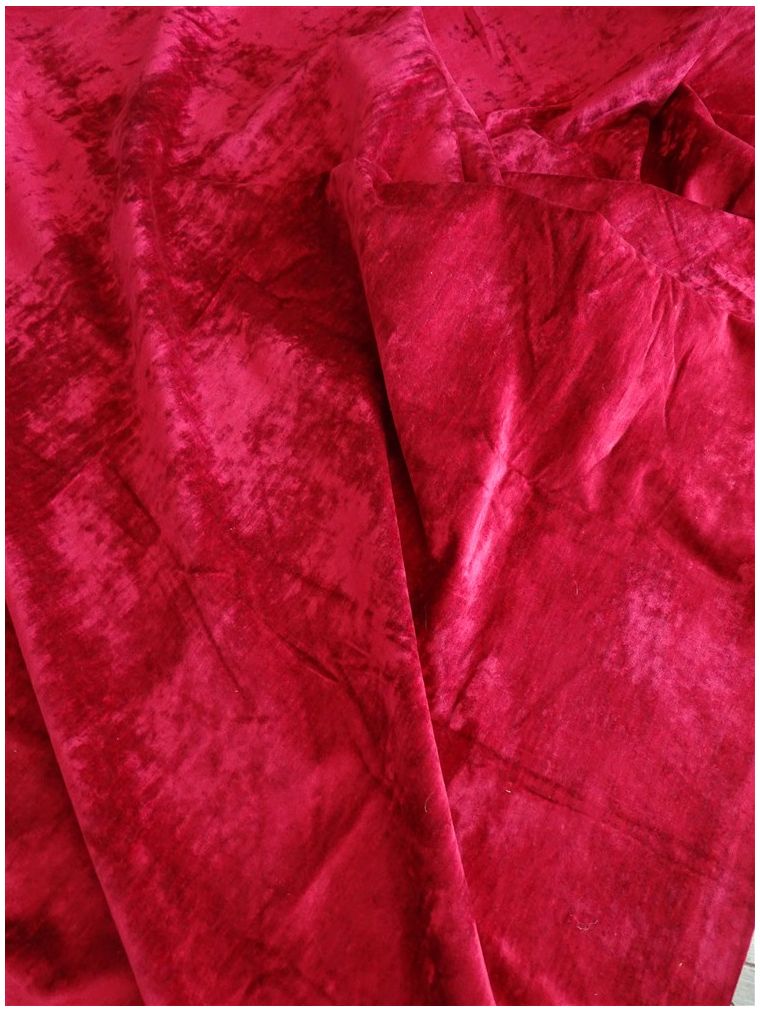 Paire De Tentures En Velours De Soie Rouge Vermillon Rideaux Anciens