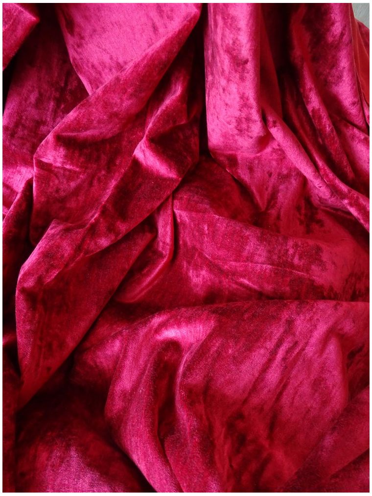 Paire De Tentures En Velours De Soie Rouge Vermillon Rideaux Anciens