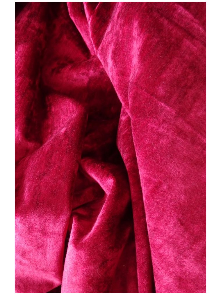 Paire De Tentures En Velours De Soie Rouge Vermillon Rideaux Anciens